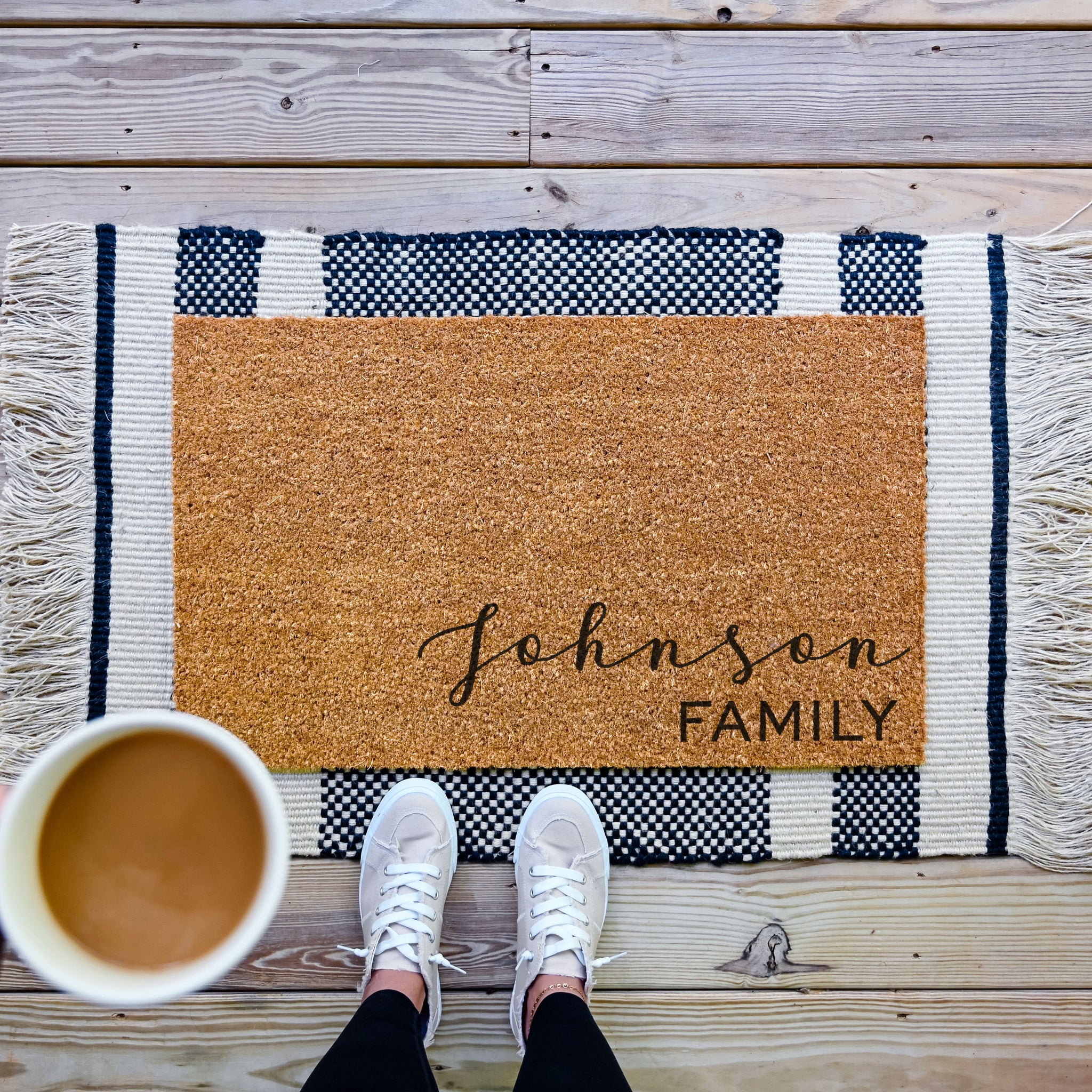Personalized Last Name Family Doormat | Hamlin Row